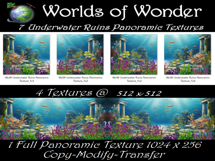 Second Life Marketplace - WoWScapes 7 Underwater Panoramic Textures